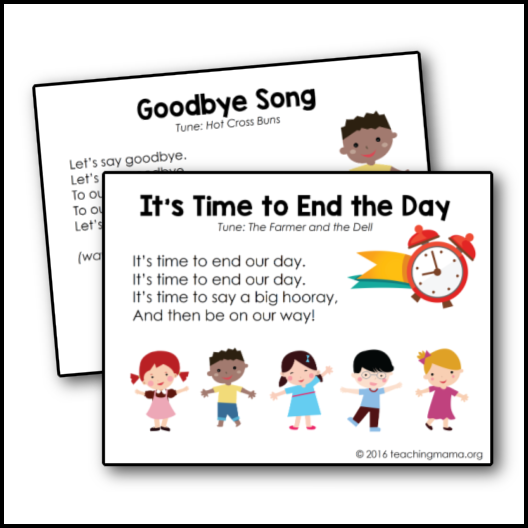 Goodbye Songs – Printables Club