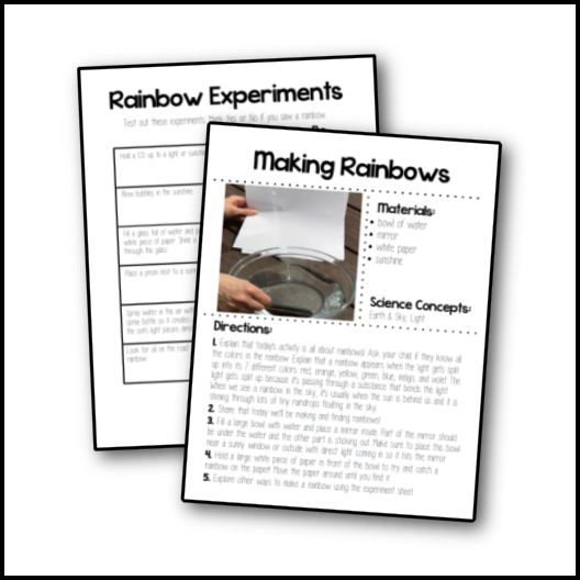 Rainbow Experiment – Printables Club