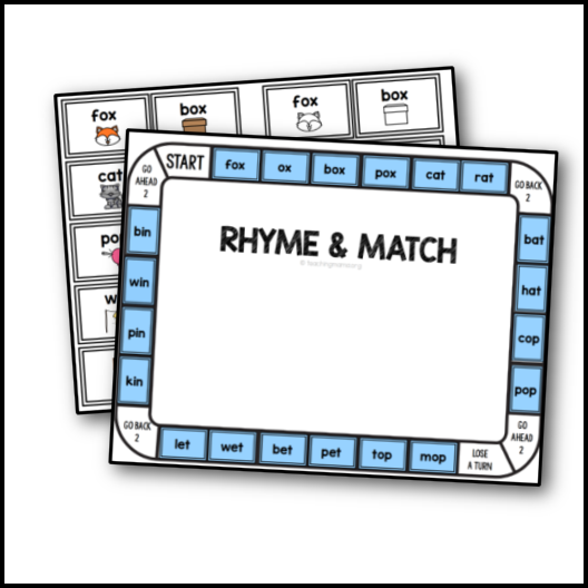 Rhyme and Match Game – Printables Club