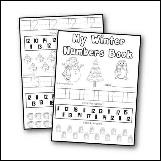 Winter Teen Numbers – Printables Club