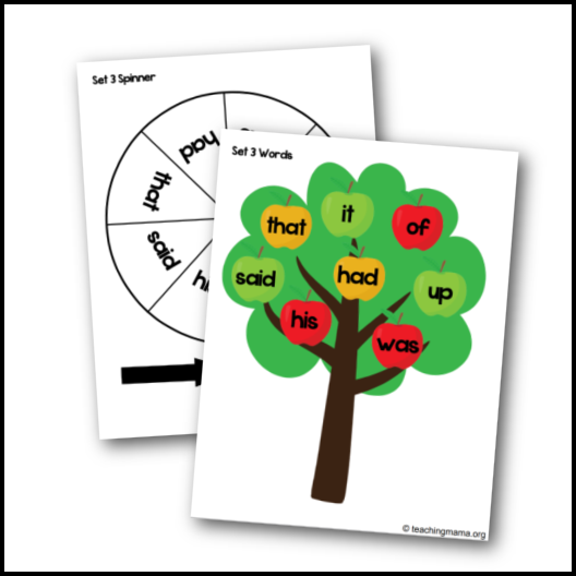 Apple Tree Sight Words Game – Printables Club