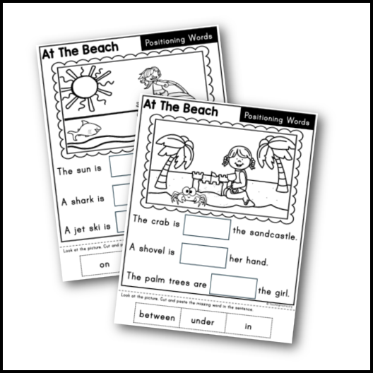 Ocean Positional Words – Printables Club