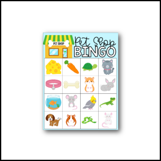 Pet Shop Bingo Game – Printables Club