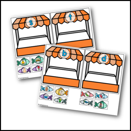 Fish Stand – Ending Sounds Sorting Activity – Printables Club